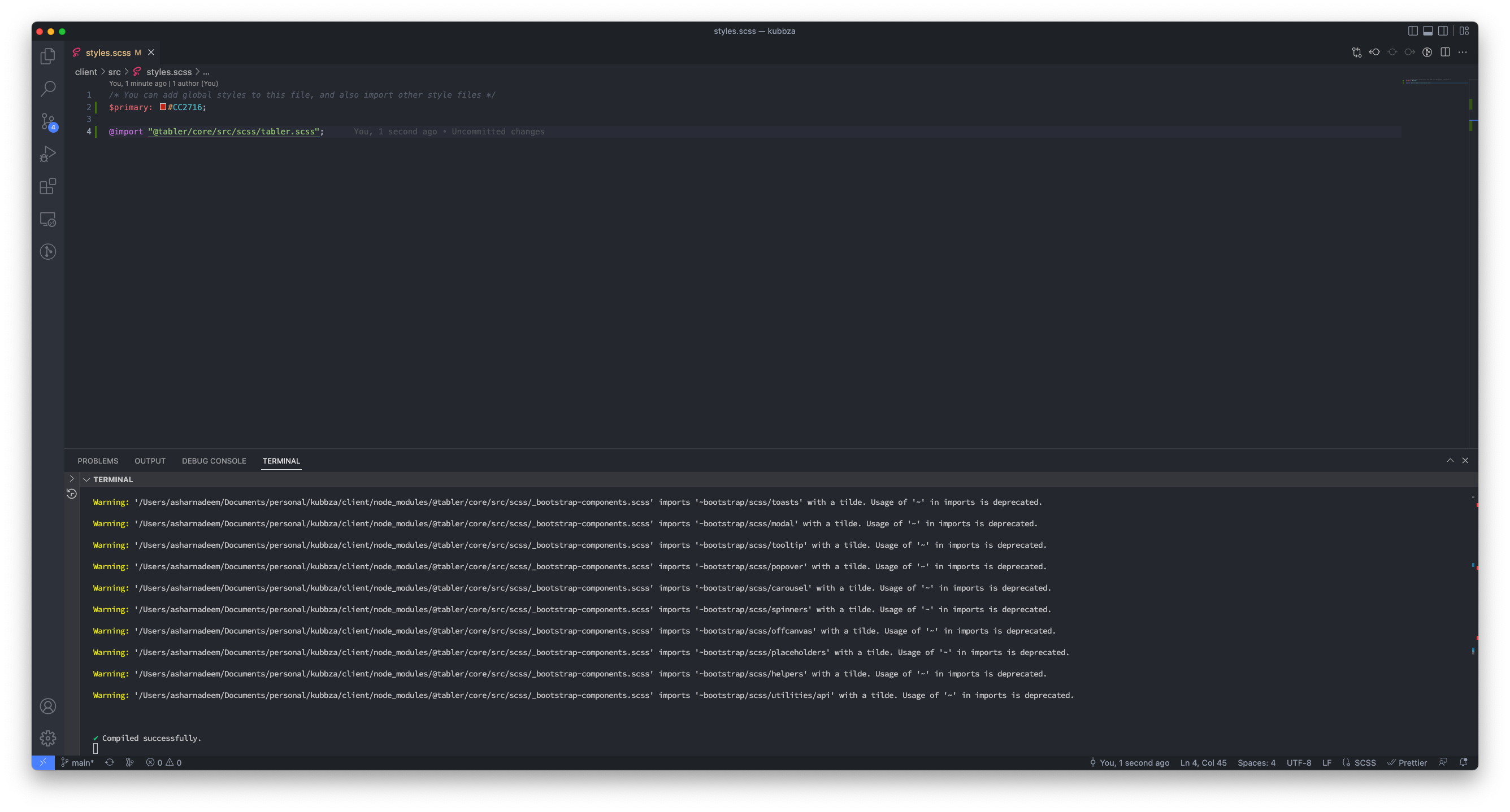 [BUG] Usage of '~' in imports is deprecated · Issue #1290 · tabler/tabler · GitHub