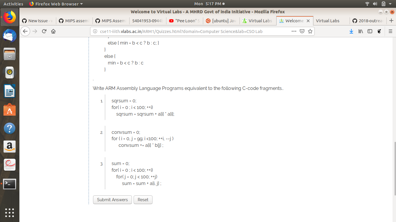 Arm Assembly Language Programming 1quizzes · Issue 109 · Virtual Labs Archivecomputer