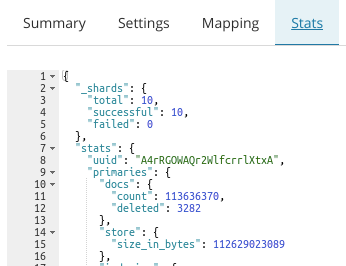 Inconsistent storage size value and label in the Index Management Page ...