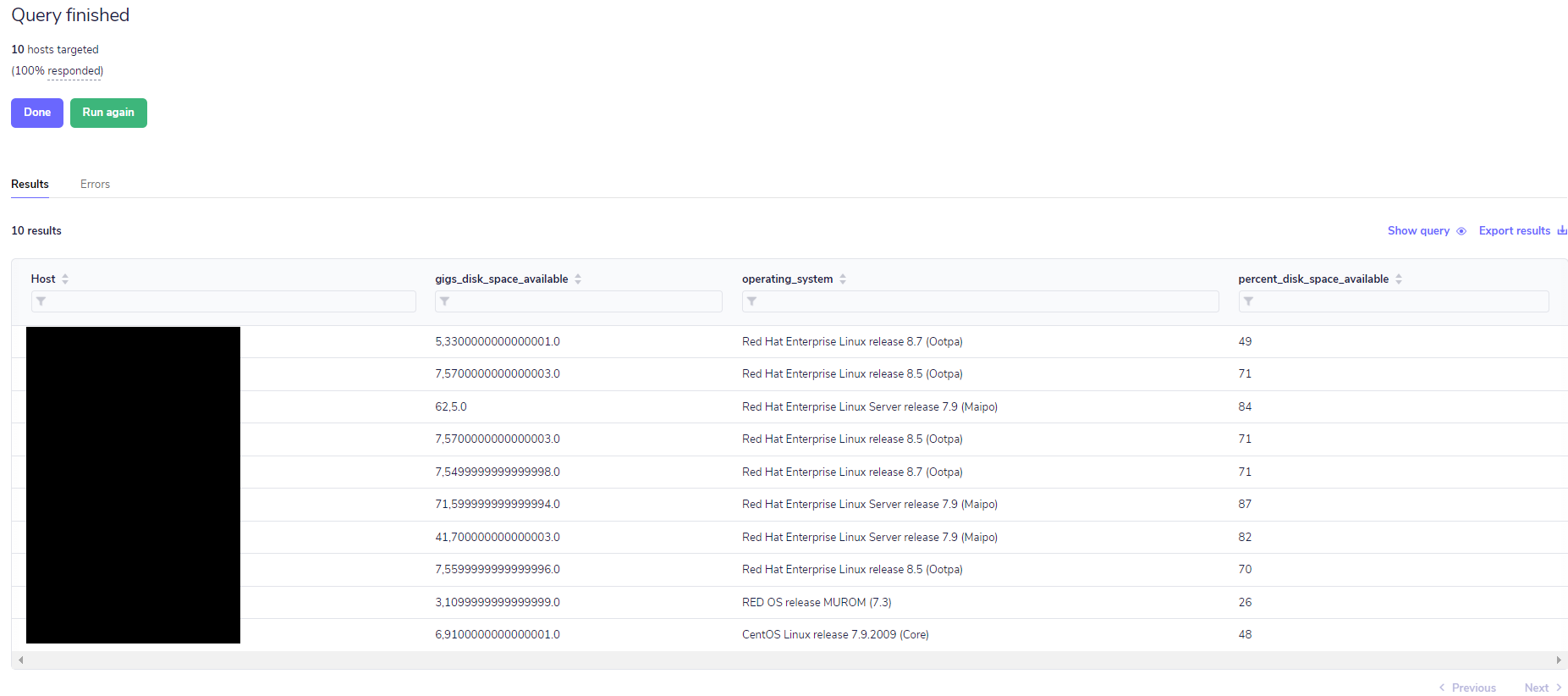 Invalid syntax while ingesting query disk_space_unix · Issue #12391 · fleetdm/fleet · GitHub