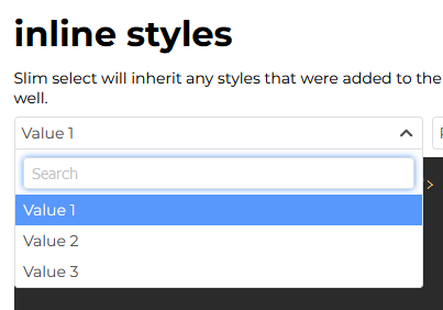 Select inline styles · Issue #412 · brianvoe/slim-select · GitHub