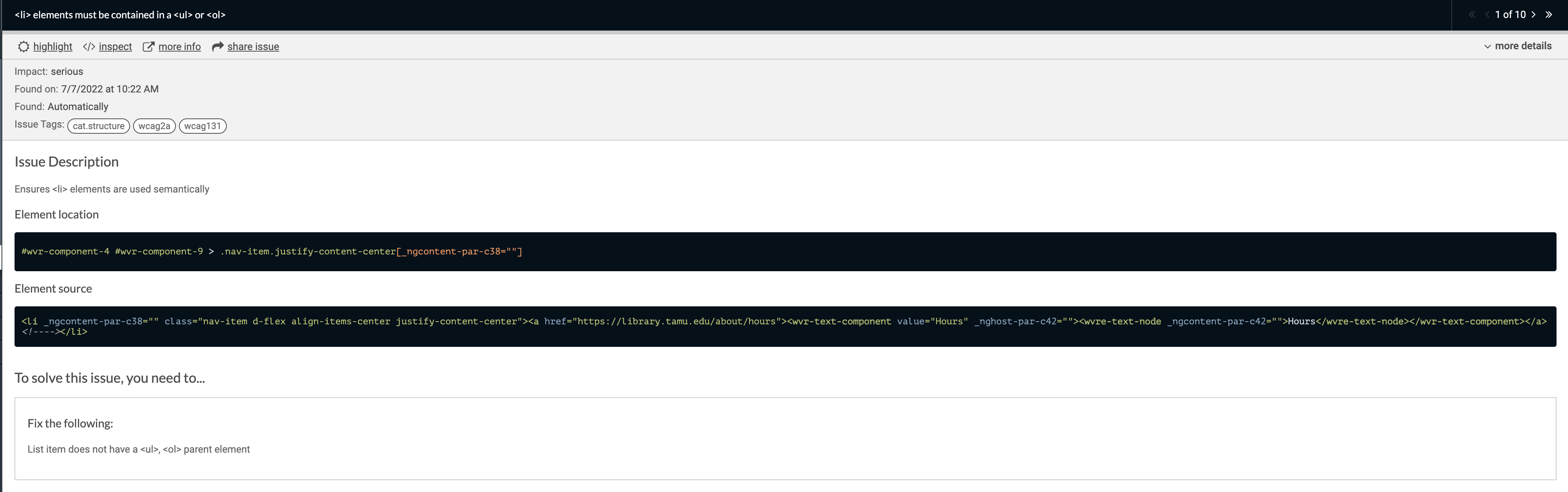 (EPIC) AXE dev-tools flagging weaver components as a serious ADA issue · Issue #422 · TAMULib ...