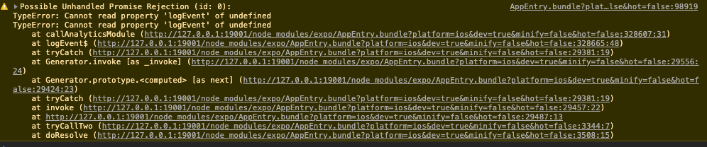 Expo Firebase Analytics Getting Typeerror Cannot Read Property