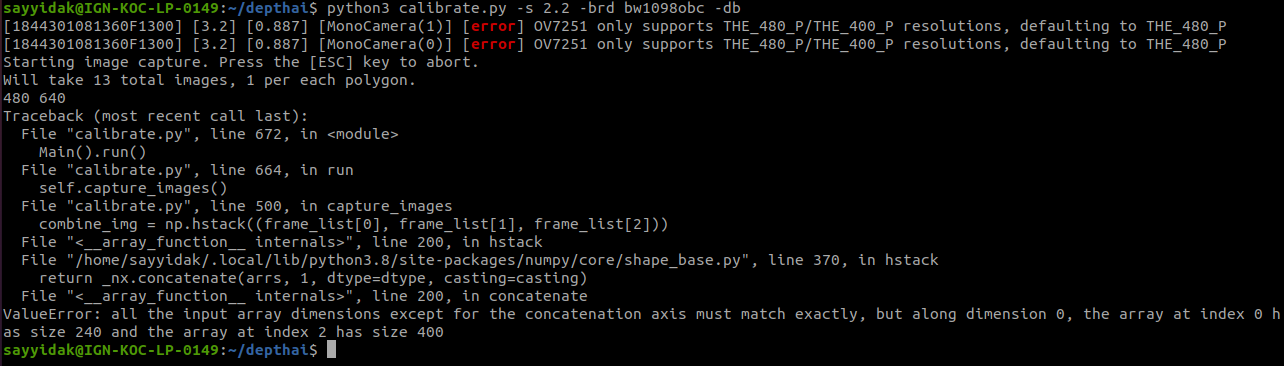 Bug Calibration Oak D Lite · Issue 939 · Luxonisdepthai · Github