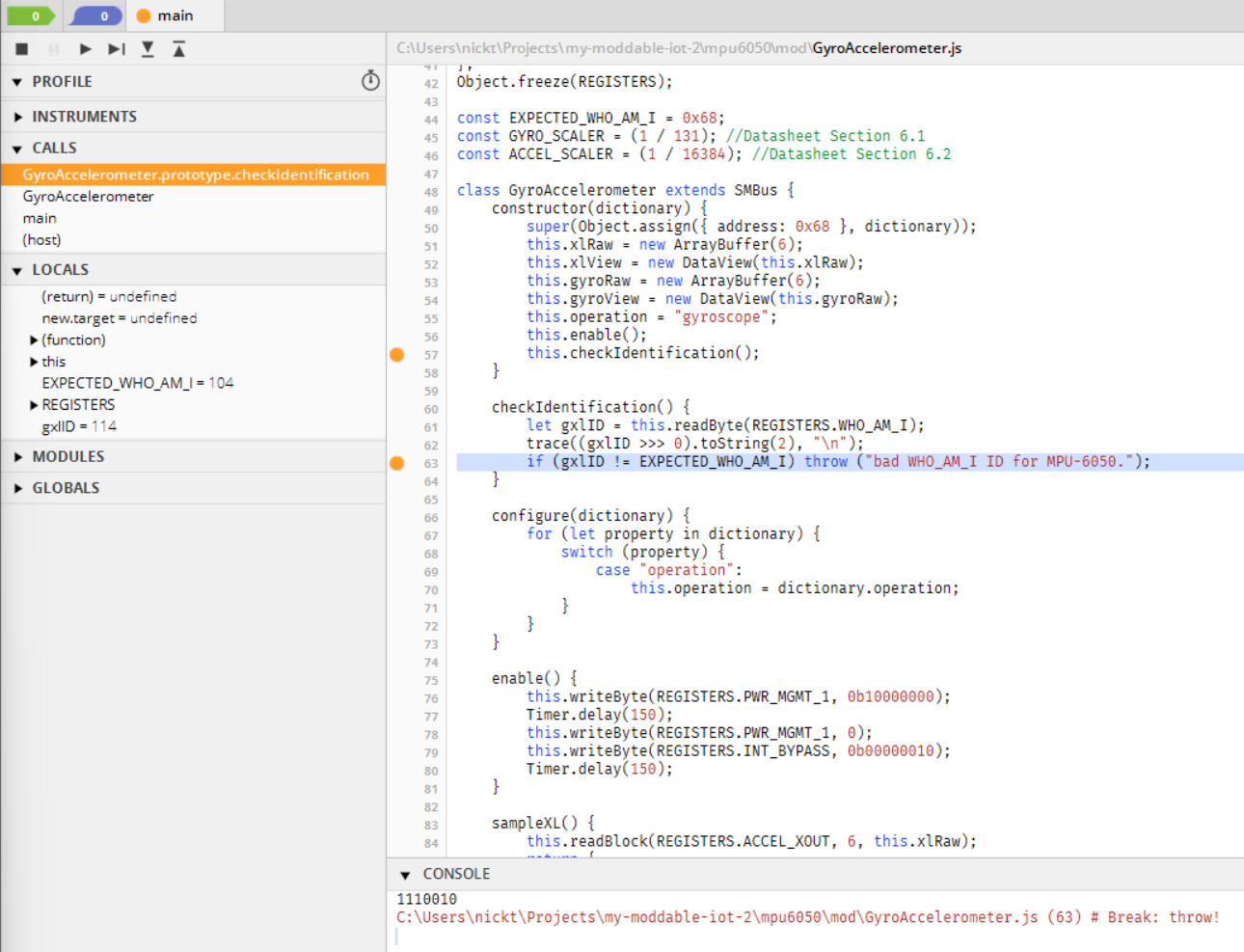 MPU6050: Incorrect "WHO_AM_I" register value · Moddable-OpenSource moddable · Discussion #1007 ...