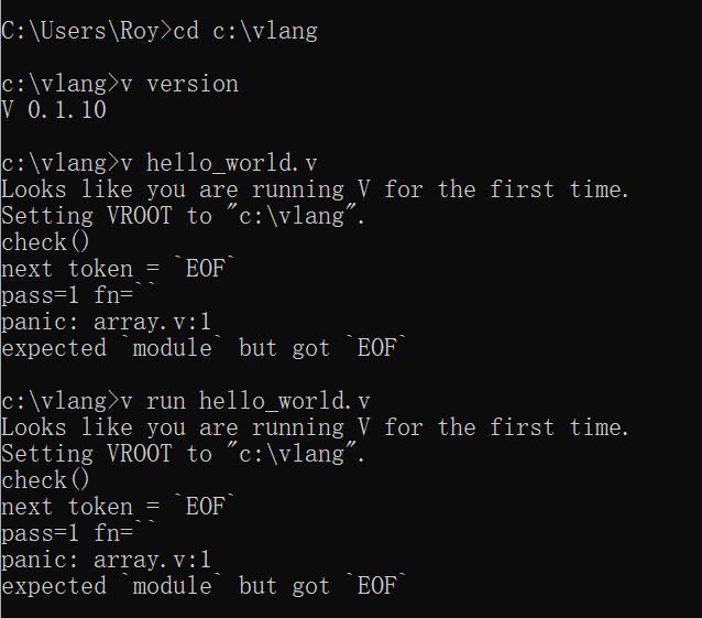 Compiling hello_world.v on win10 with v0.1.10 still failed · Issue #814 · vlang/v · GitHub