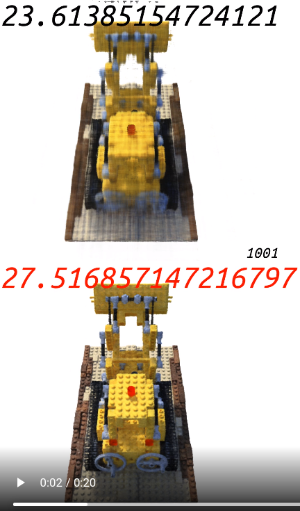 Performance gap on NERF synthetic dataset · Issue #4 · yashbhalgat/HashNeRF-pytorch · GitHub