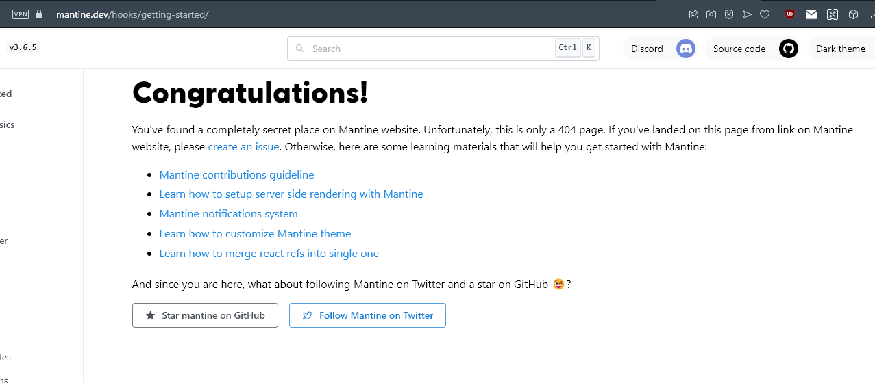 Getting started page leads to 404 · Issue #800 · mantinedev/mantine · GitHub