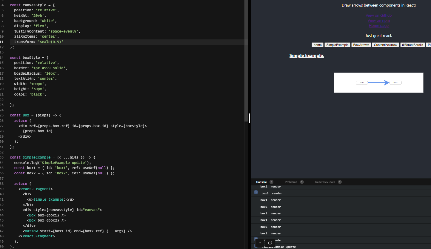 Arrow reposition fails when container style has `transform: scale(0.5);` · Issue #87 · Eliav2 ...