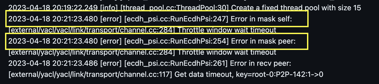集群模式下，两方的ecdh psi求交出现如下错误 · Issue #449 · secretflow/secretflow · GitHub