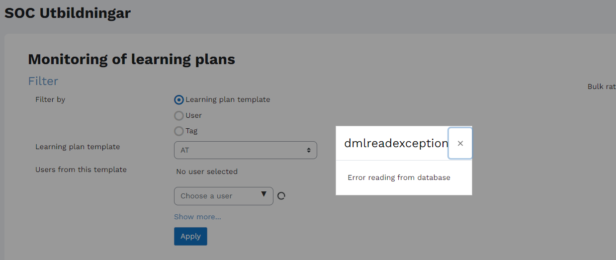 Exception when filtering monitoring of learning plans · Issue #11 · StudiUM/moodle-report ...