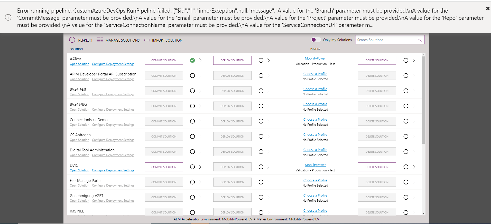[ALM Accelerator - BUG]: CustomAzureDevOps.RunPipeline failed · Issue #3205 · microsoft/coe ...