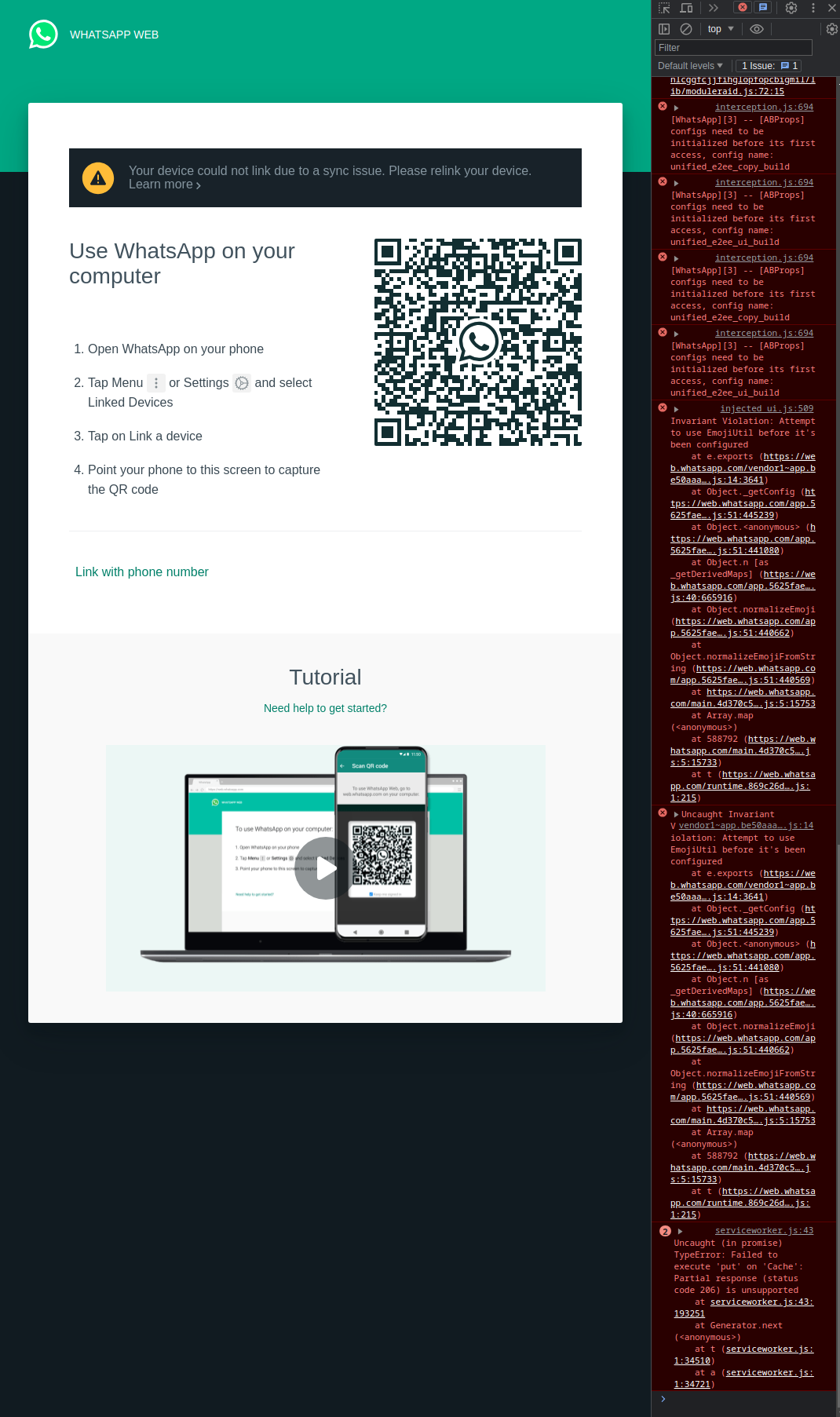 WhatsApp Web gets stuck on "Loading your chats" when linking your device · Issue #134 ...
