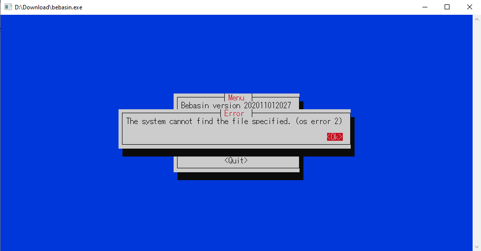 [BUG] Bebasin.exe OS error 2 · Issue #278 · bebasid/bebasid · GitHub
