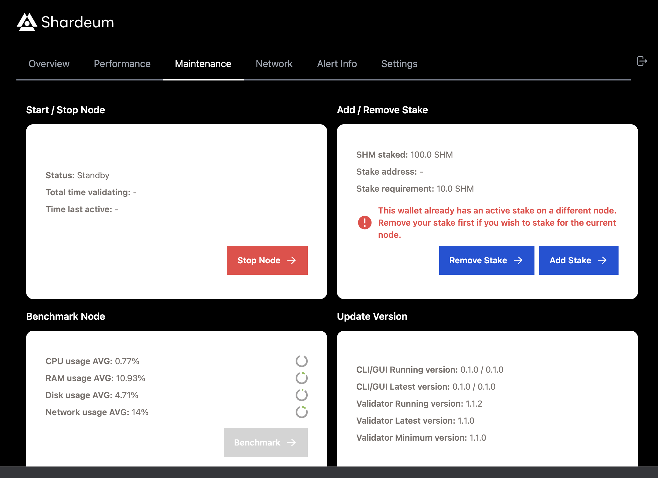 Validator Cannot Unstake Error ``` This wallet already has an active stake on a different node ...