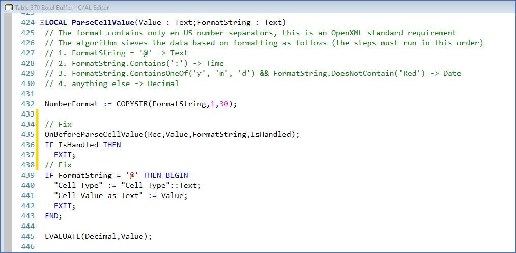 [Event Request] Create Table 370 Excel Buffer ParseCellValue Event ...
