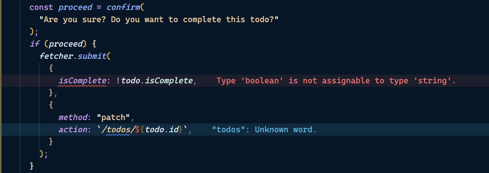 How to use boolean value(data type) in useFetcher hook · remix-run ...