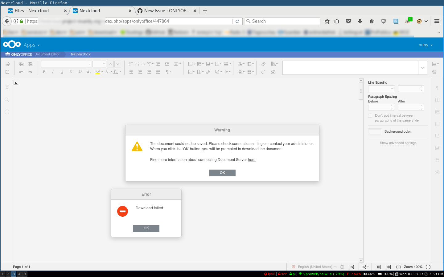 Getting "Error, download failed" message · Issue #9 · ONLYOFFICE/onlyoffice-owncloud · GitHub