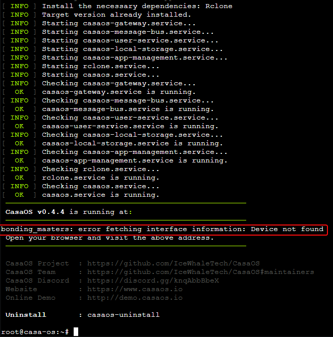 [Alpha][Bug] `Device not found` after bonding Network Interface Controllers (NICs) into one ...