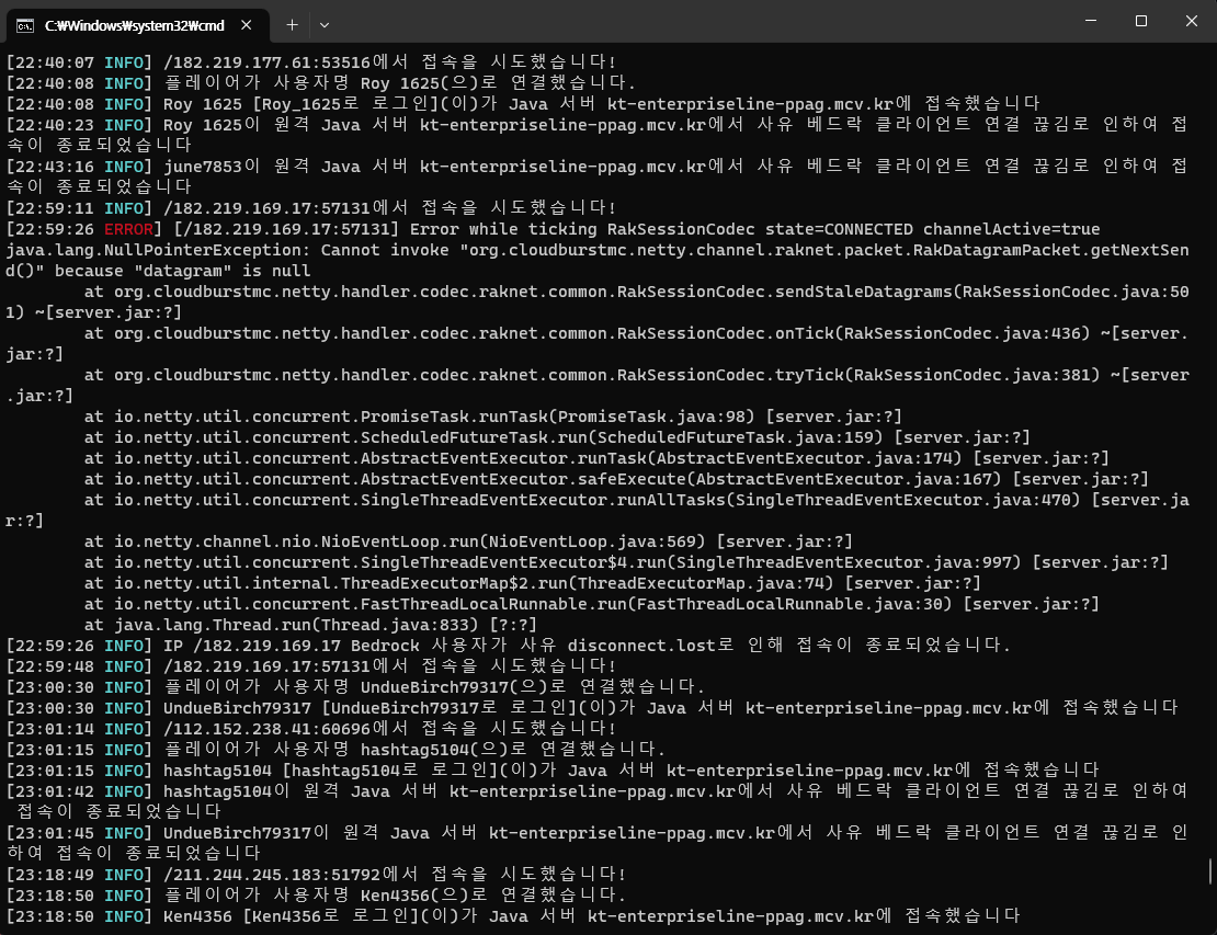 NPE on stale datagrams while ticking RakSessionCodec · Issue #3984 · GeyserMC/Geyser · GitHub