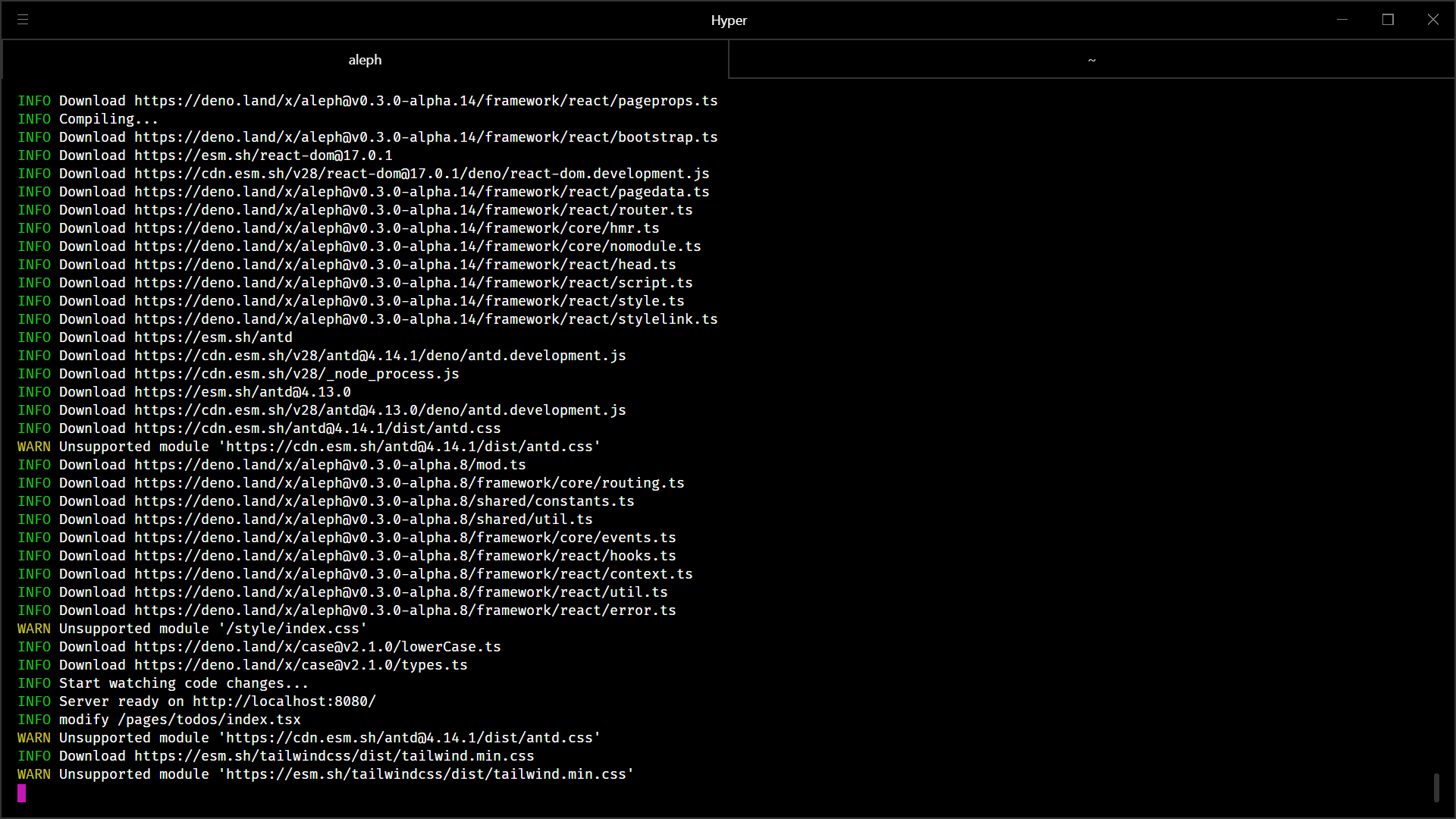 [v0.3.0-alpha.14] Unsupported module error for local and esm.sh css imports · Issue #208 ...