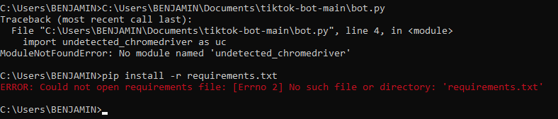 ModuleNotFoundError: No module named 'Undetected_Chromedriver' · Issue #91 · simonfarah/tiktok ...