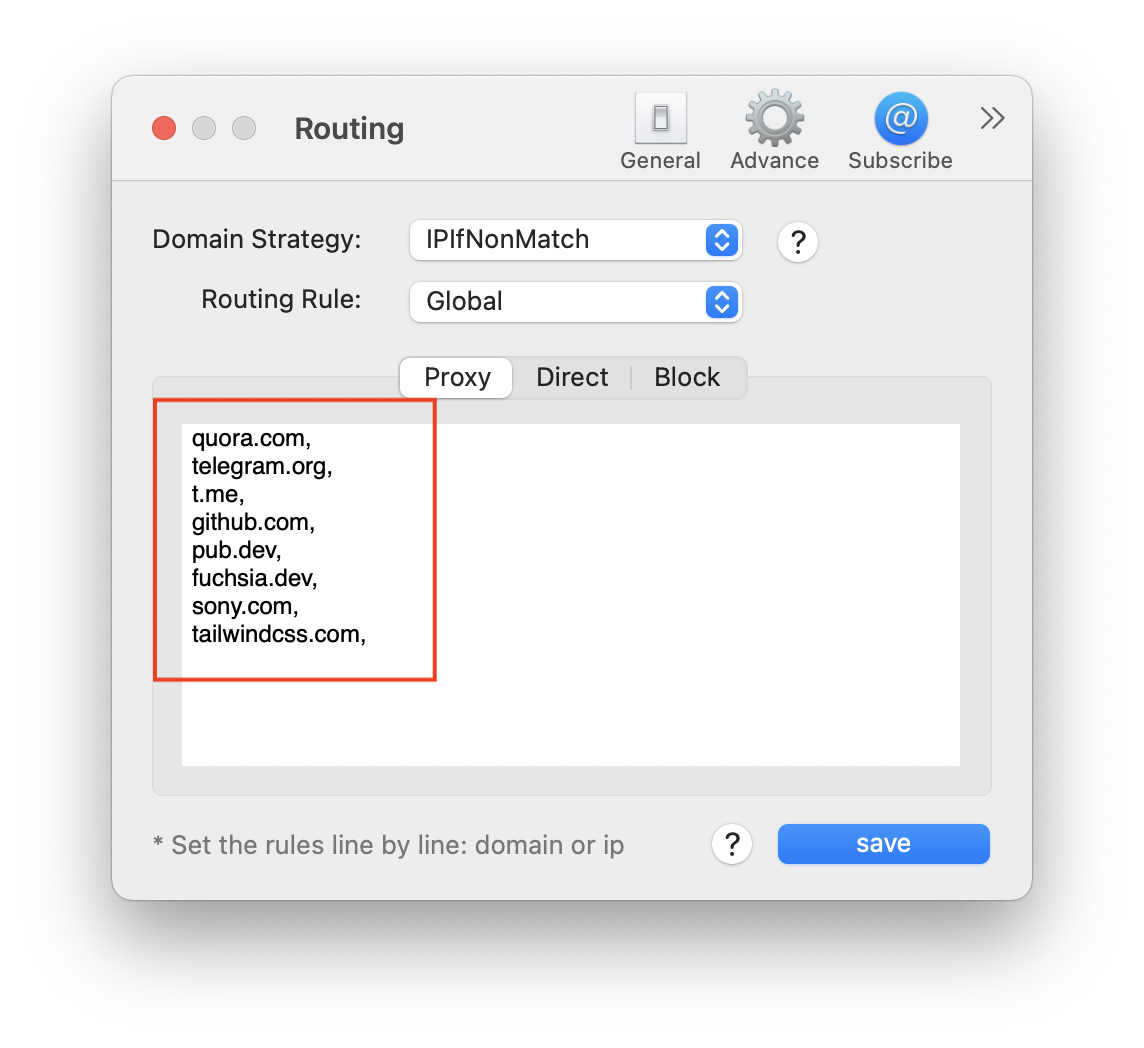 Proxy里面添加了rules，无效 · Issue #952 · yanue/V2rayU · GitHub