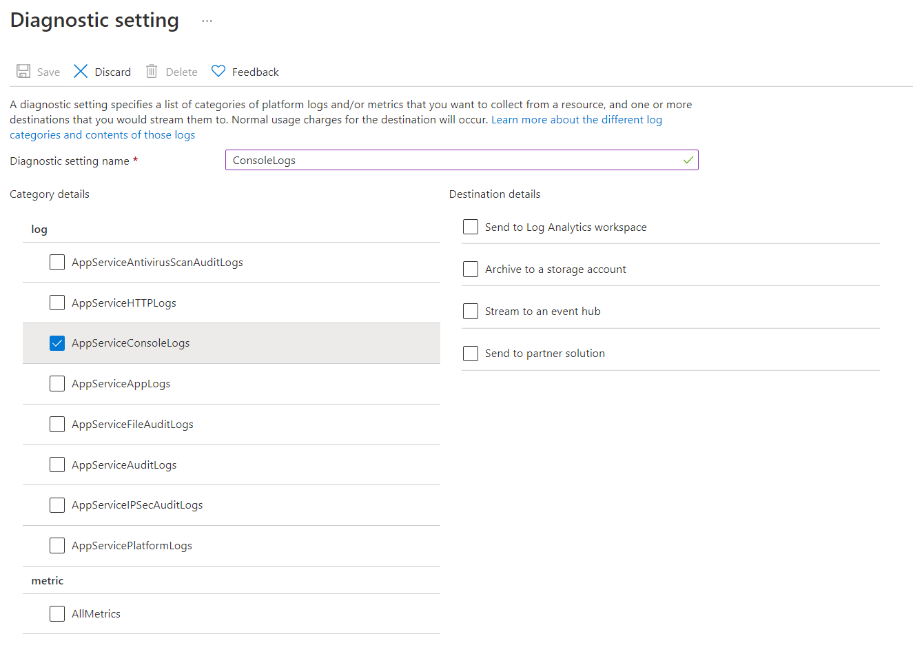 AddAzureWebAppDiagnostics does nothing when running in a Linux Docker ...