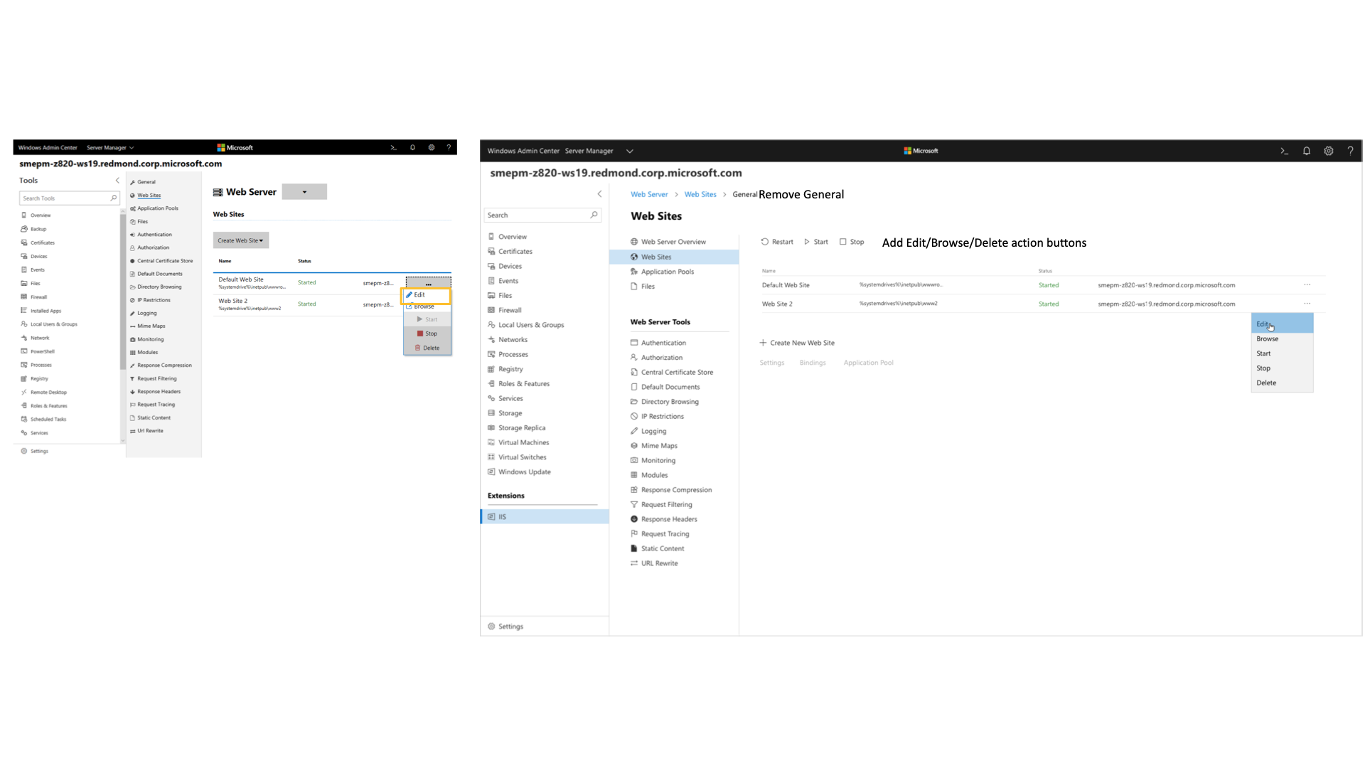 Move actions into a context menu above the list of all items · Issue ...
