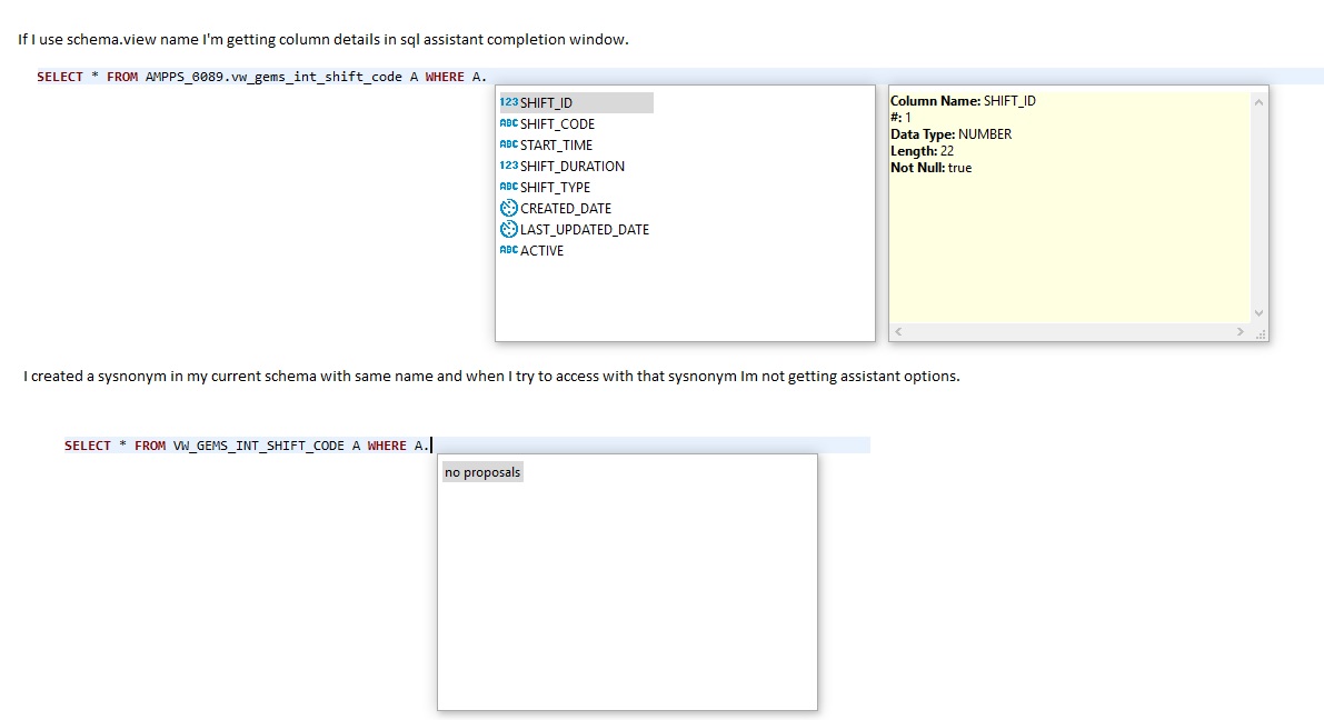 SQL assistant/Completion will work with synonyms ? · Issue #5208 ...