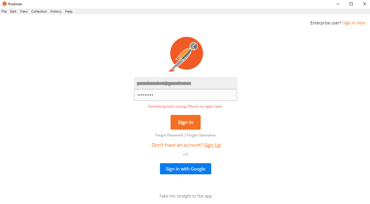 Error ‘something went wrong’ upon Sign in (native app) · Issue #6163 · postmanlabs/postman-app ...