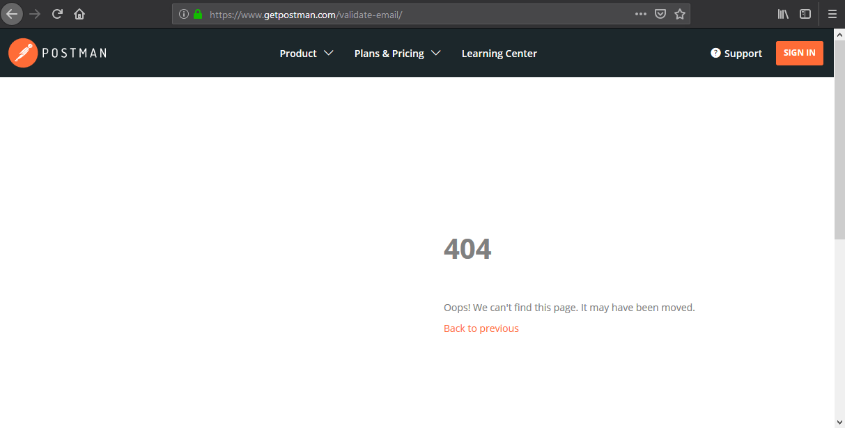 Unable to activate account - verification link throws error 404 · Issue #6508 · postmanlabs ...