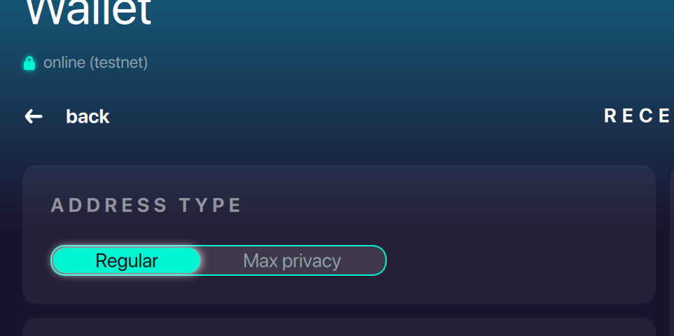 Receive screen - change design for Regular/Max privacy switcher · Issue #319 · BeamMW/beam-ui ...