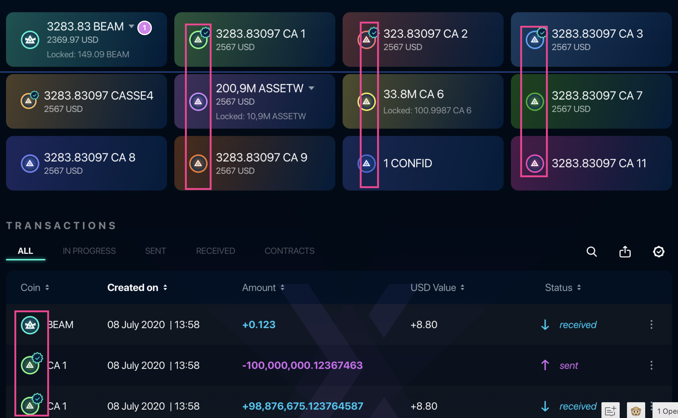 Assets tiles · Issue #455 · BeamMW/beam-ui · GitHub