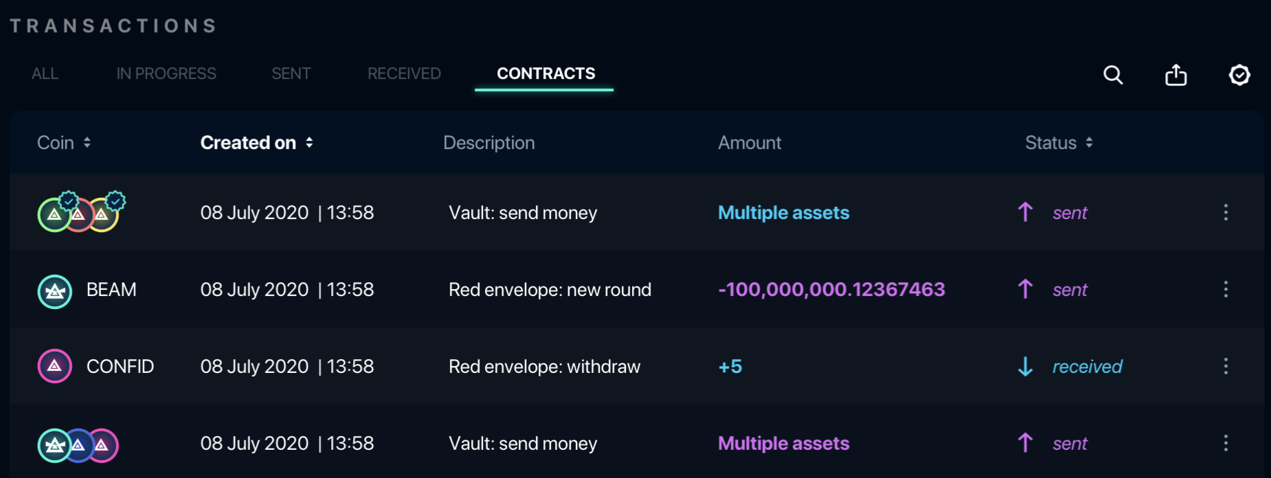 Transaction List For Contracts · Issue 458 · Beammw Beam Ui · Github