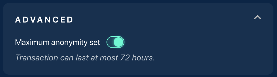 Receive screen with Max anonymity set switcher · Issue #704 · BeamMW/beam-ui · GitHub