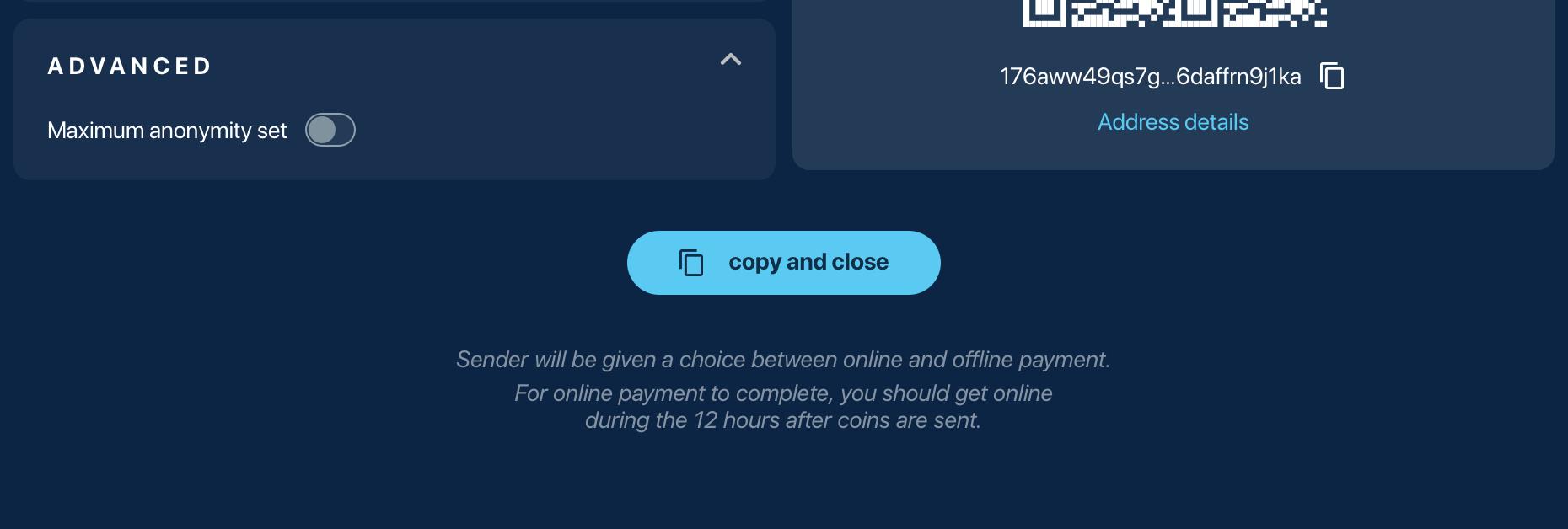 Receive screen with Max anonymity set switcher · Issue #704 · BeamMW/beam-ui · GitHub