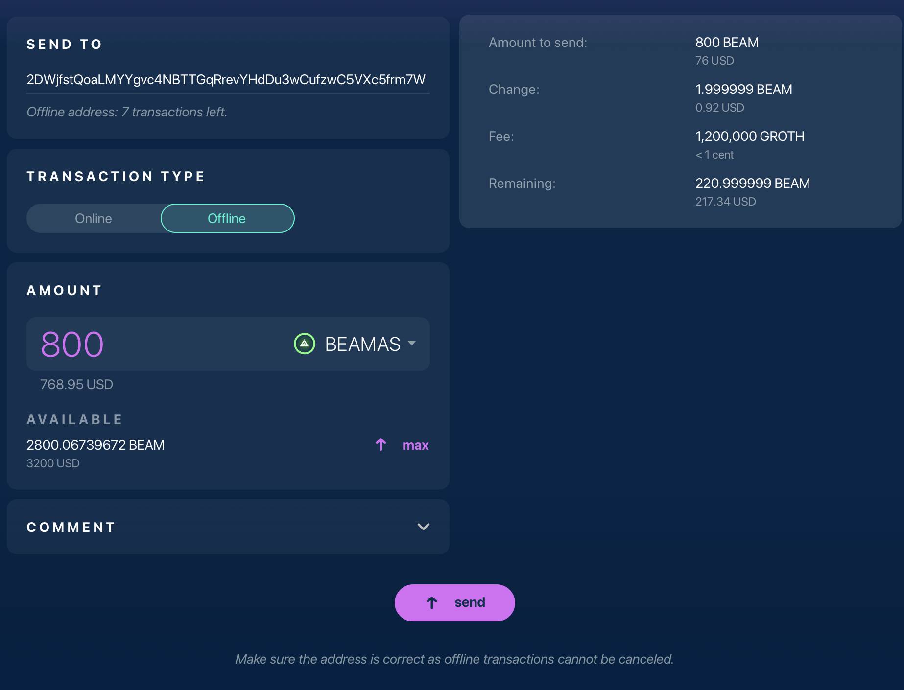 Send screen. Additional changes in addresses flow · Issue #706 · BeamMW/beam-ui · GitHub