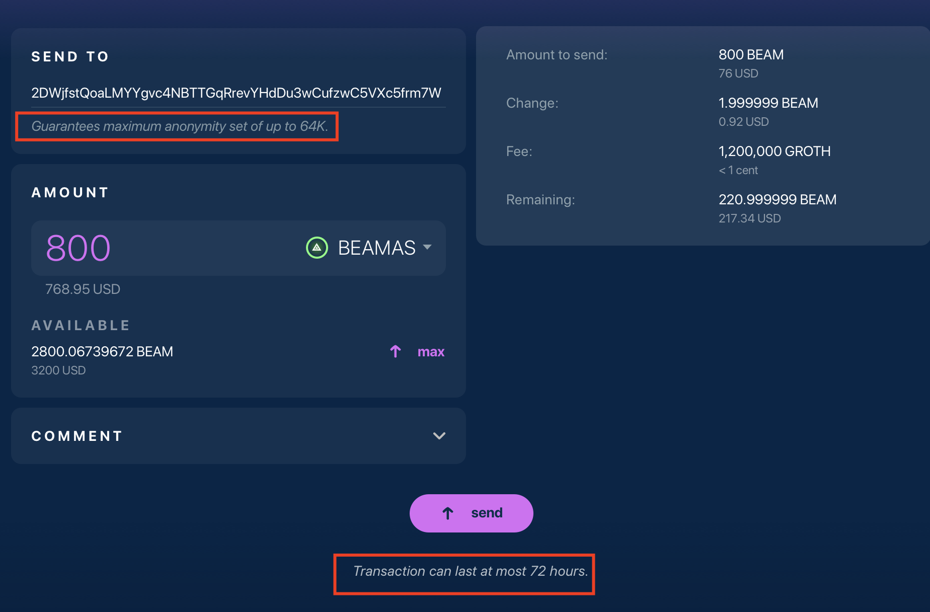 Send screen. Additional changes in addresses flow · Issue #706 · BeamMW/beam-ui · GitHub