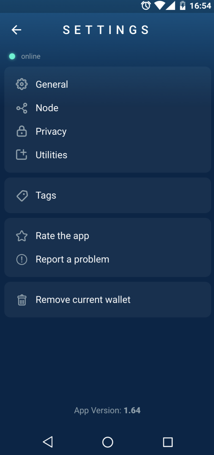 Make sections on Settings screen · Issue #389 · BeamMW/android-wallet · GitHub