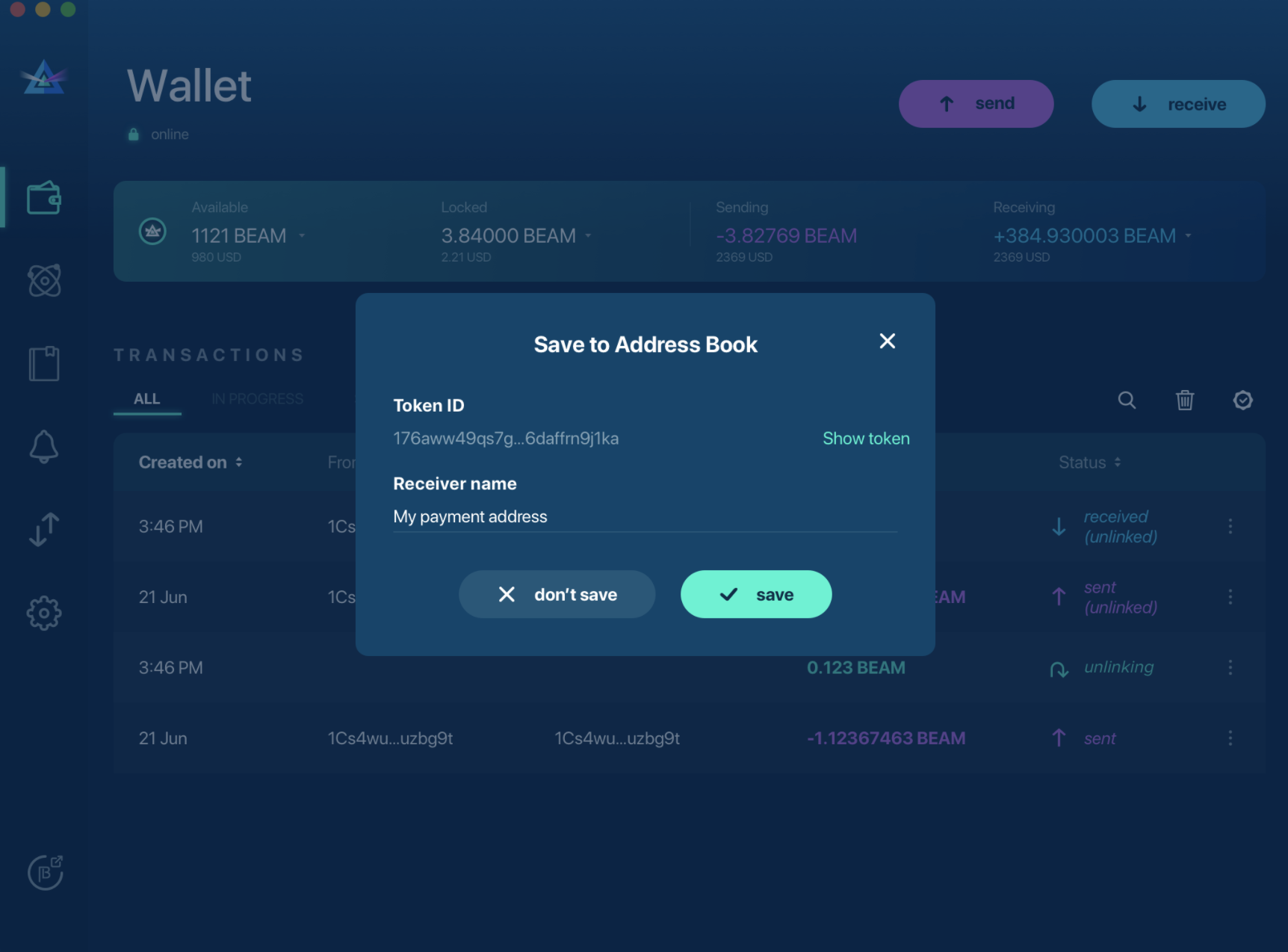 Support for Lelantus-MW: Receive screen · Issue #28 · BeamMW/beam-ui · GitHub