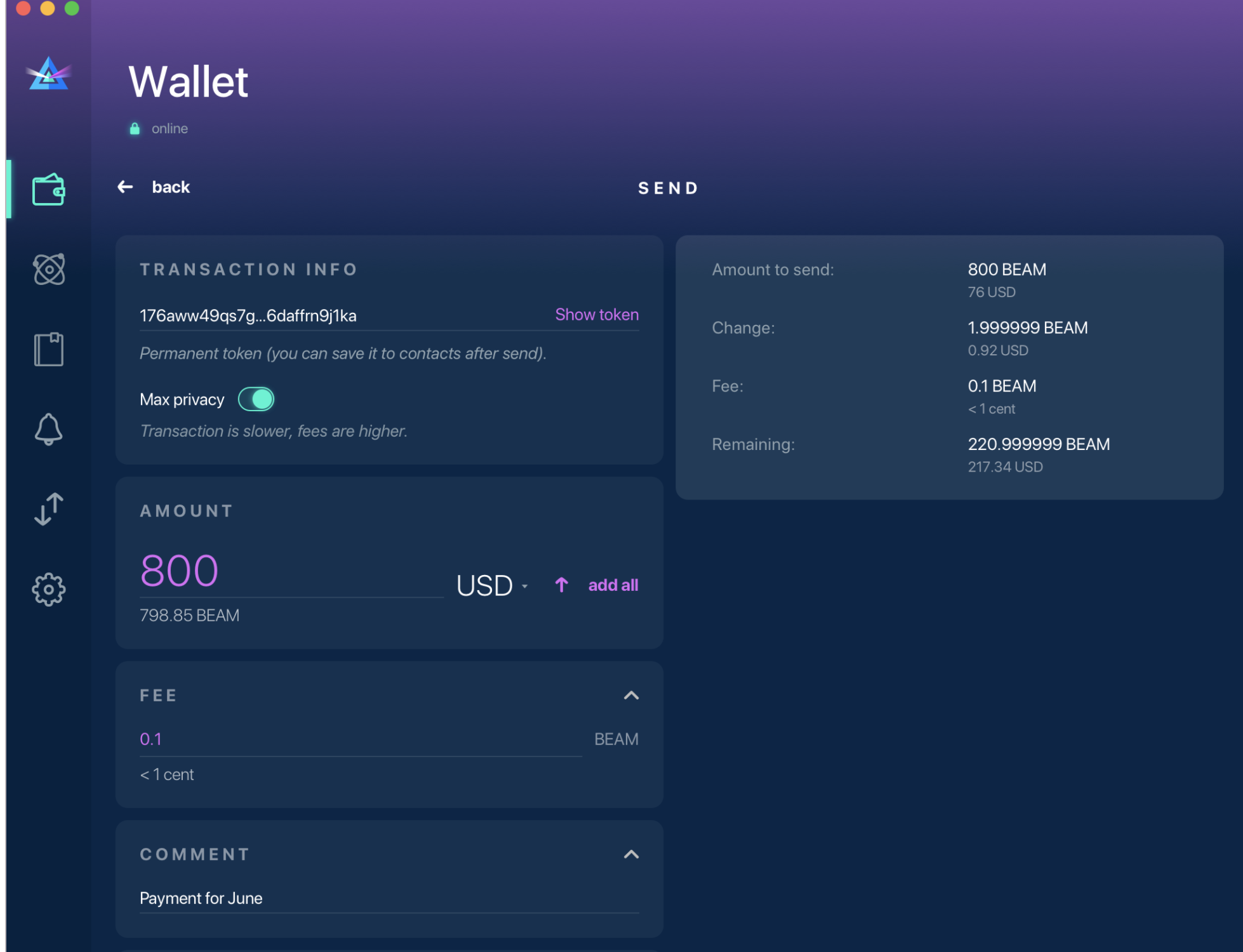 Send screen - send in USD/BTC equivalent · Issue #263 · BeamMW/beam-ui · GitHub