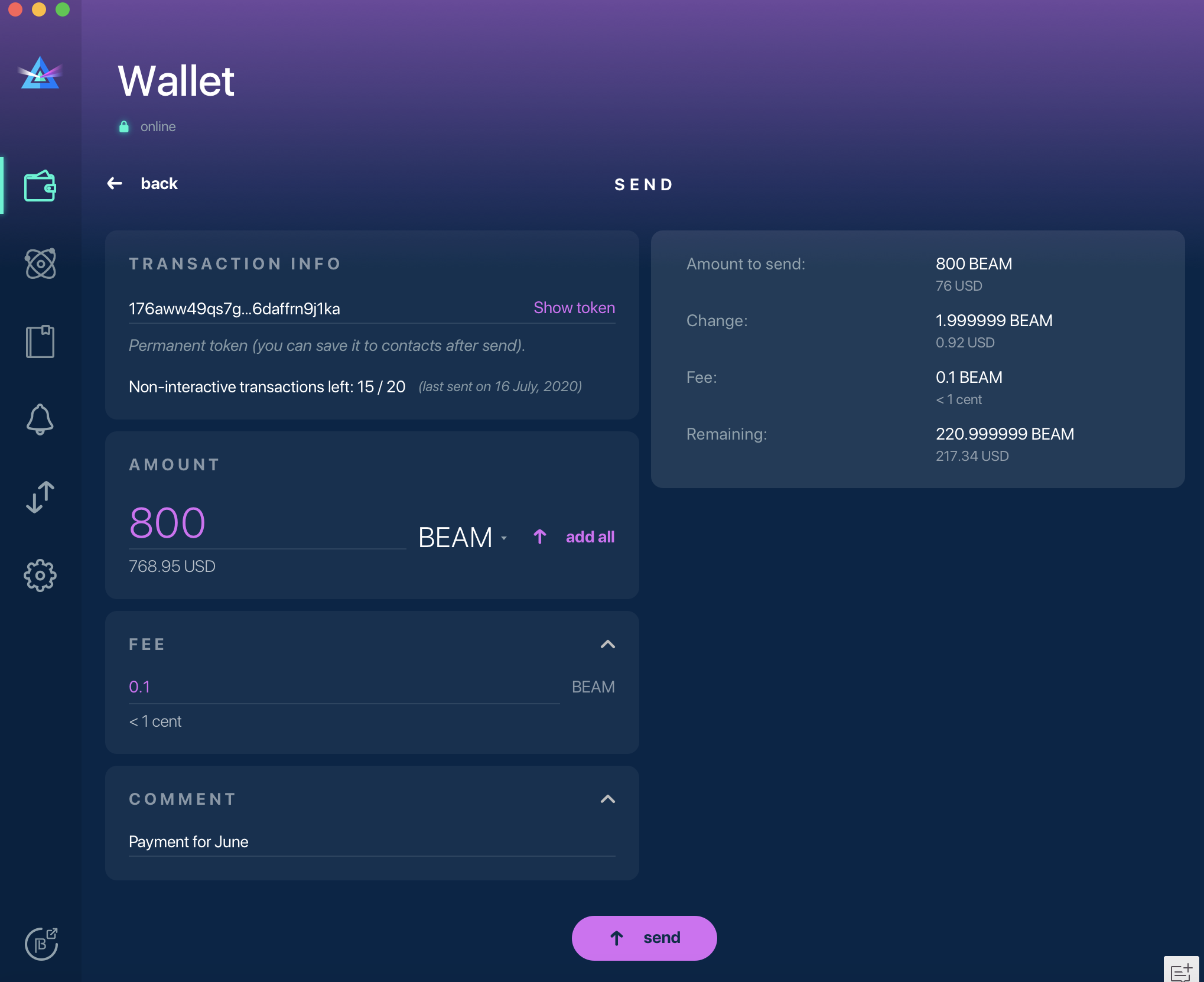 Send screen - regular/max privacy/non-interactive transactions · Issue #85 · BeamMW/beam-ui · GitHub
