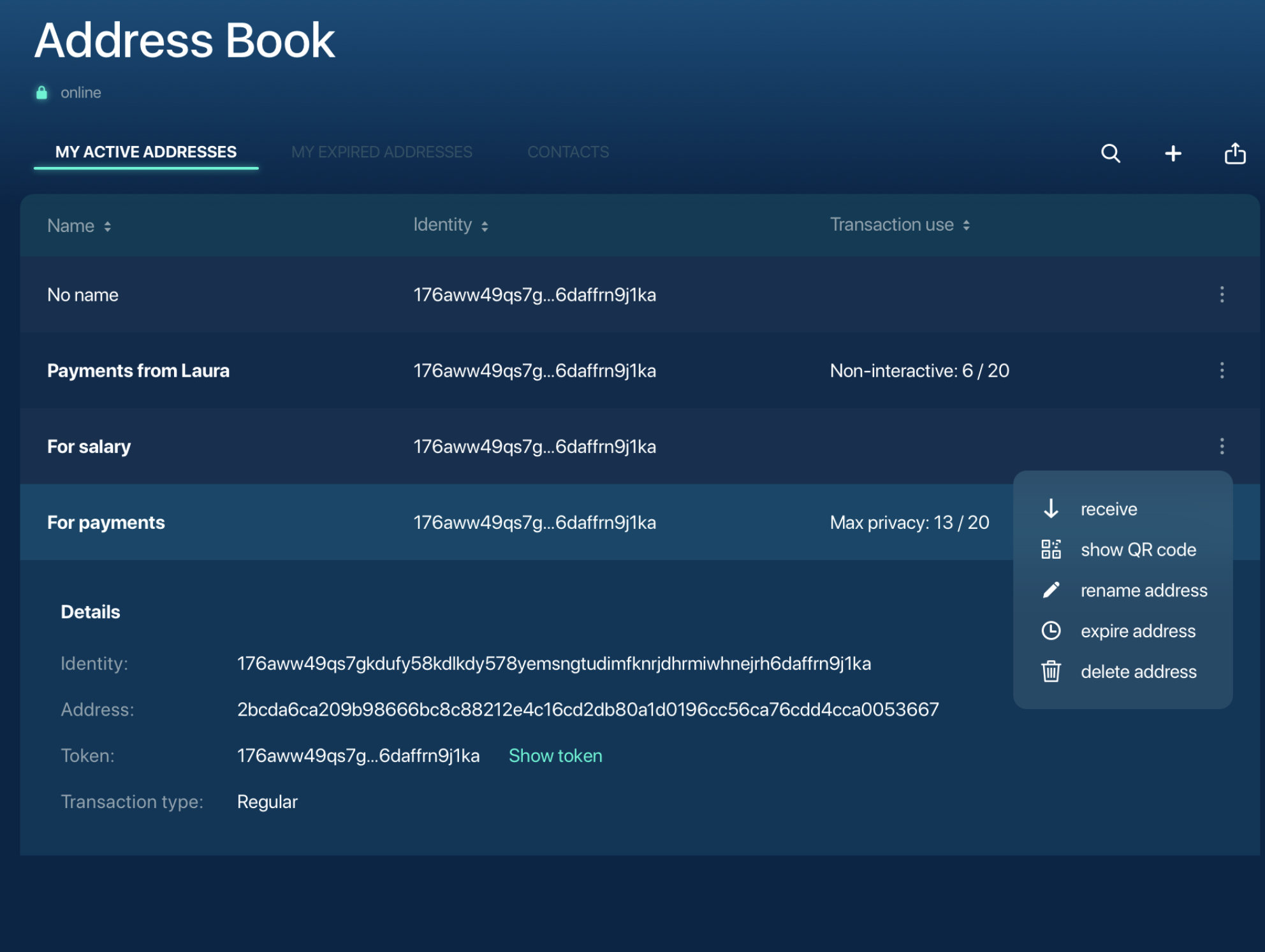 Address book v2 · Issue #261 · BeamMW/beam-ui · GitHub