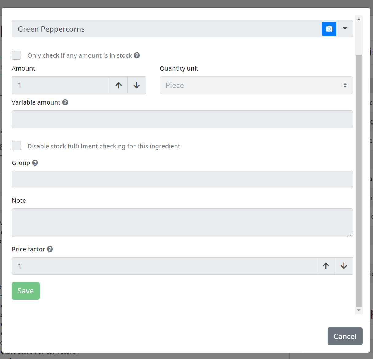 Bug : After clicking save on 'add ingredients' page grocy hangs · Issue #1490 · grocy/grocy · GitHub