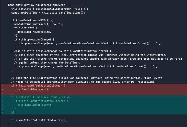 [terra-date-time-picker] onBlur prop given old date when DST modal closes · Issue #856 · cerner ...