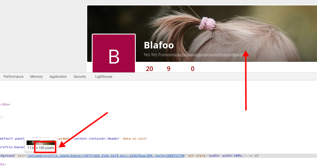 Spaced or profile banner smaller if edited then if uploaded without ...