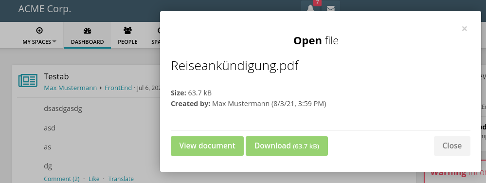 Separate view document button · Issue #5216 · humhub/humhub · GitHub