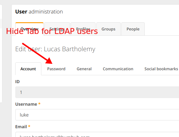 Hide Password Tab in User Admin for LDAP users · Issue #6017 · humhub/humhub · GitHub