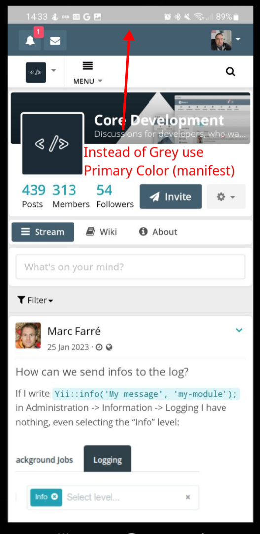 Topbar Grey Color · Issue #25 · humhub/app · GitHub